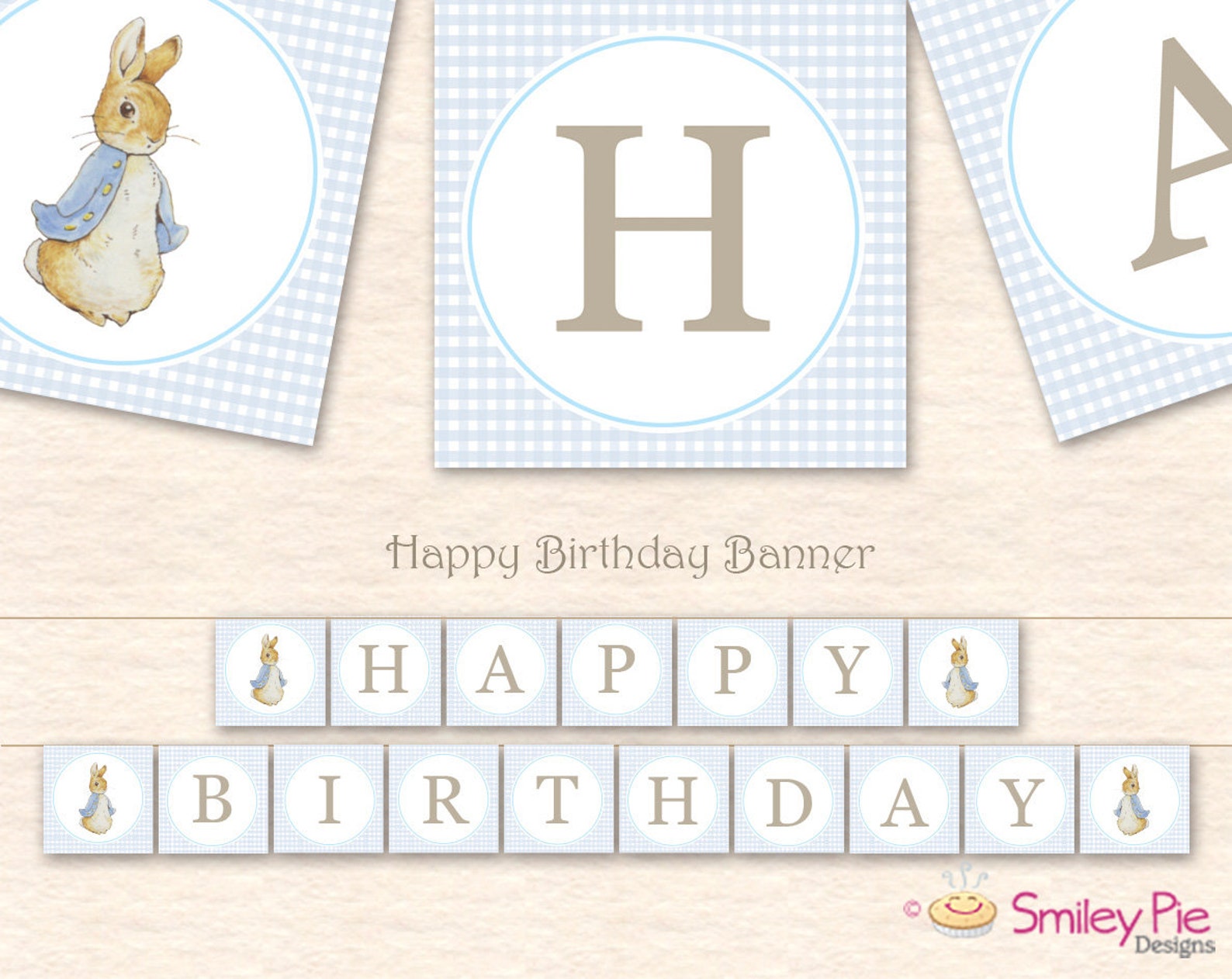 Peter Rabbit Birthday Banner - Printable File - Customizable ...