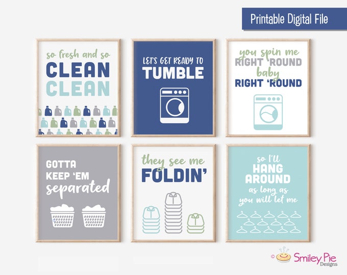Funny Laundry Room Printable Signs, Song Lyric Wall Art for Millenials ...