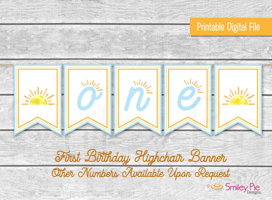 One in the Sun Birthday Invitation Digital File OR Printed - Etsy