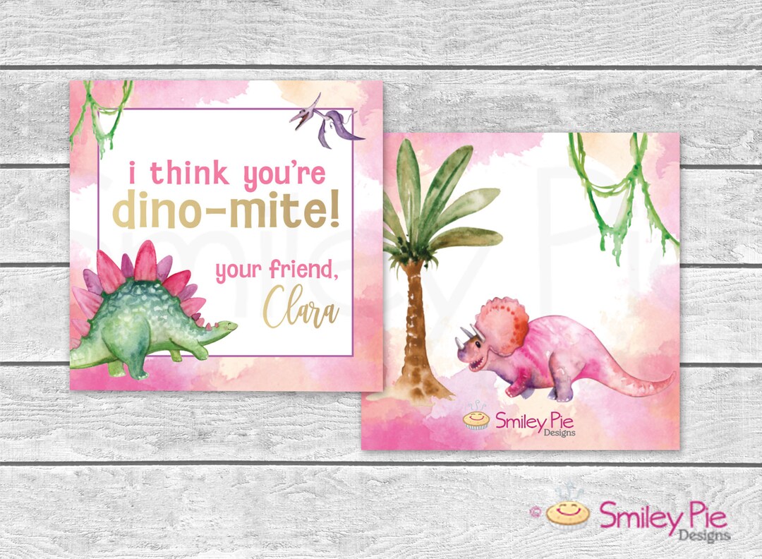 Girl Dinosaur Valentine Cards Dinosaur Dino-mite Valentines Printable ...
