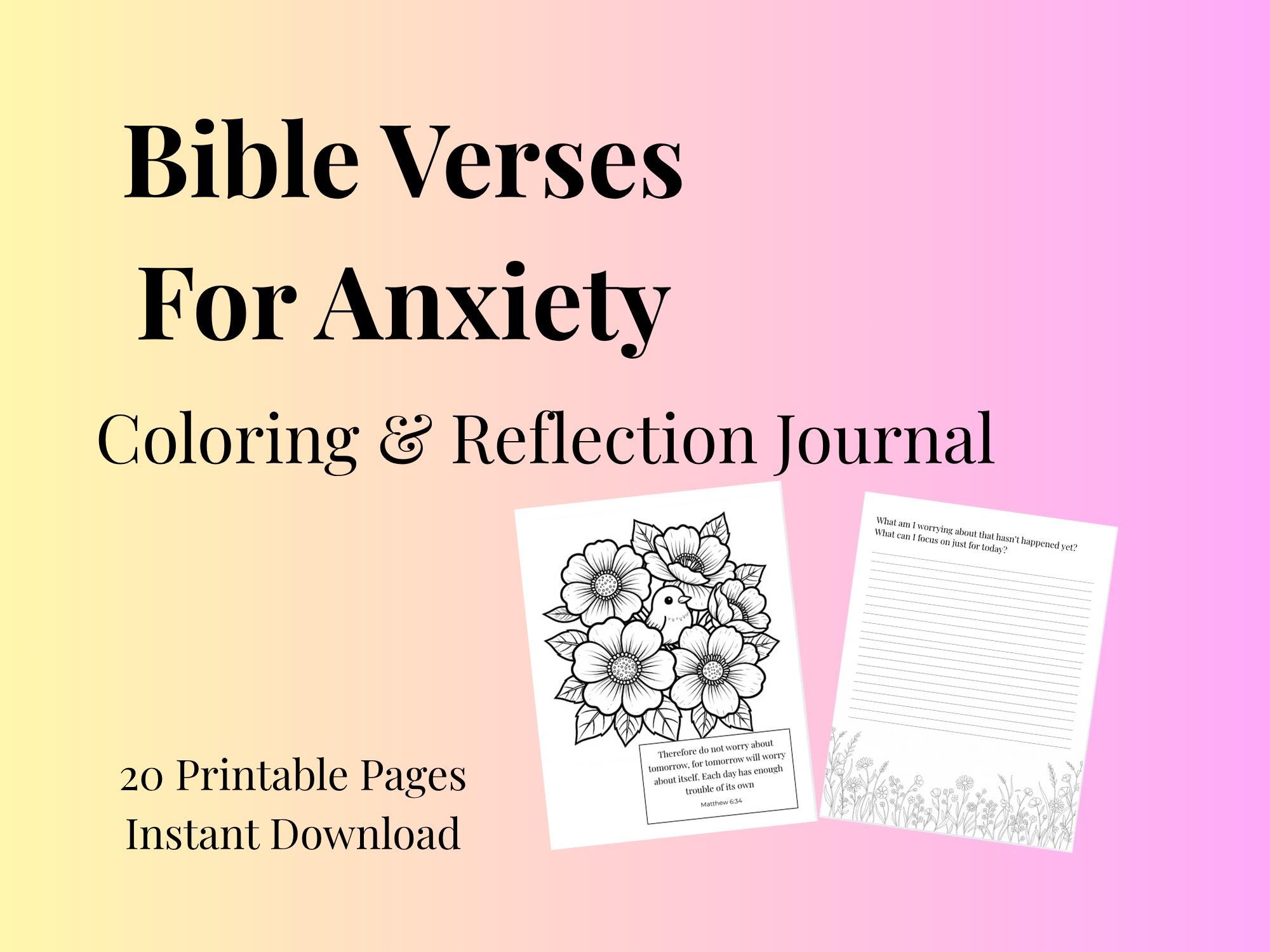 Bible Verse Anxiety Coloring Pages | Christian Reflection Journal ...