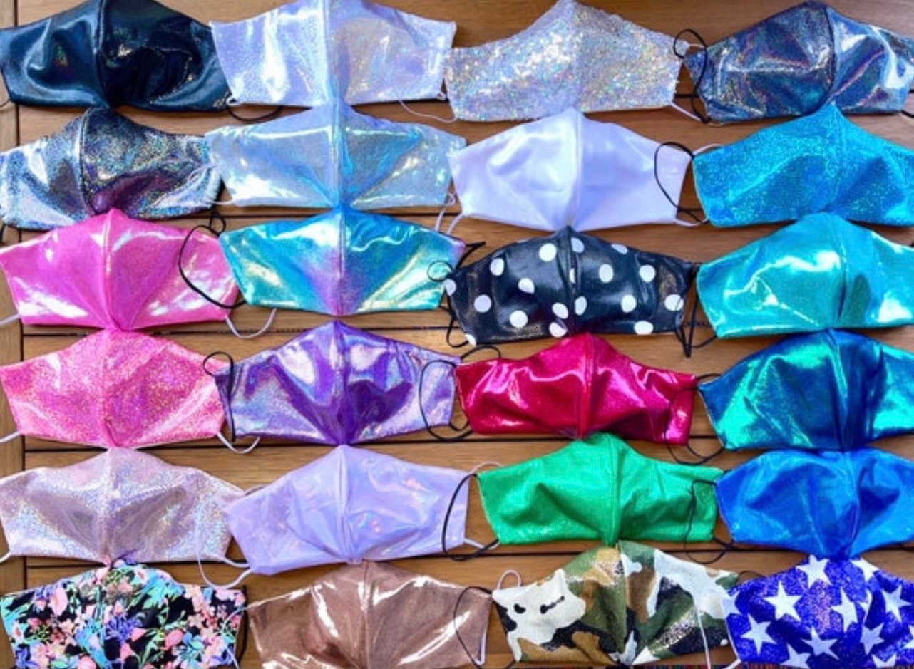 Iridescent Face Mask Fitted 3 Layer Mask Handmade Washable | Etsy