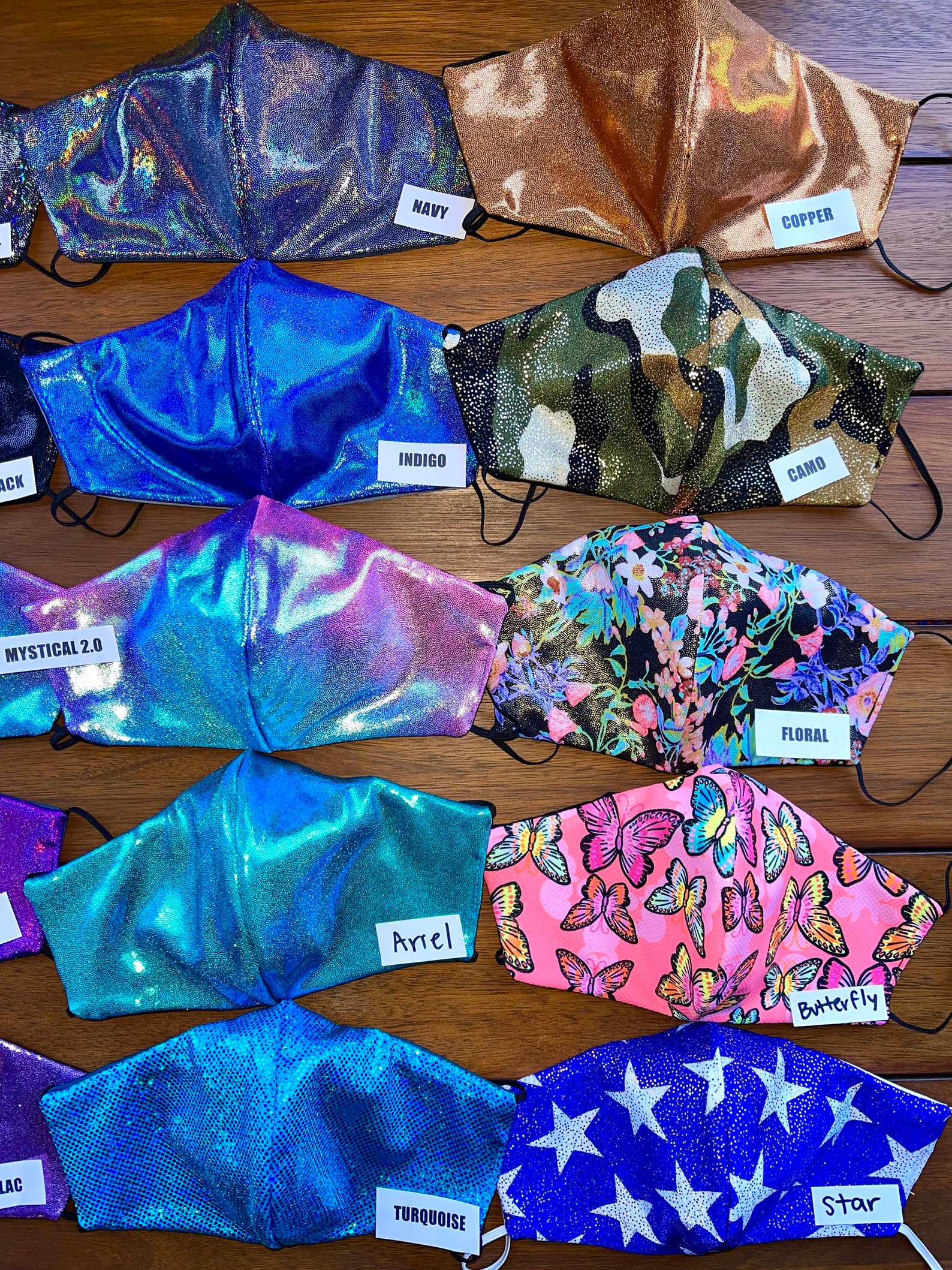 Iridescent 2 pack Face Mask Fitted 3 layer iridescent Mask | Etsy