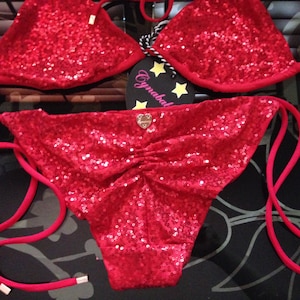 Purple Sequin Bikini Sparkly Swimsuit- Cynababy - Etsy