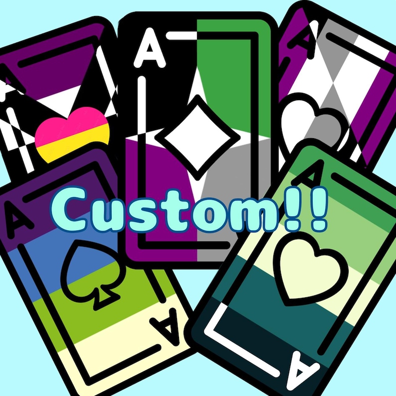 Aro-ace Spectrum Card Suit Pride Flag Keychains + CUSTOM Options - Etsy