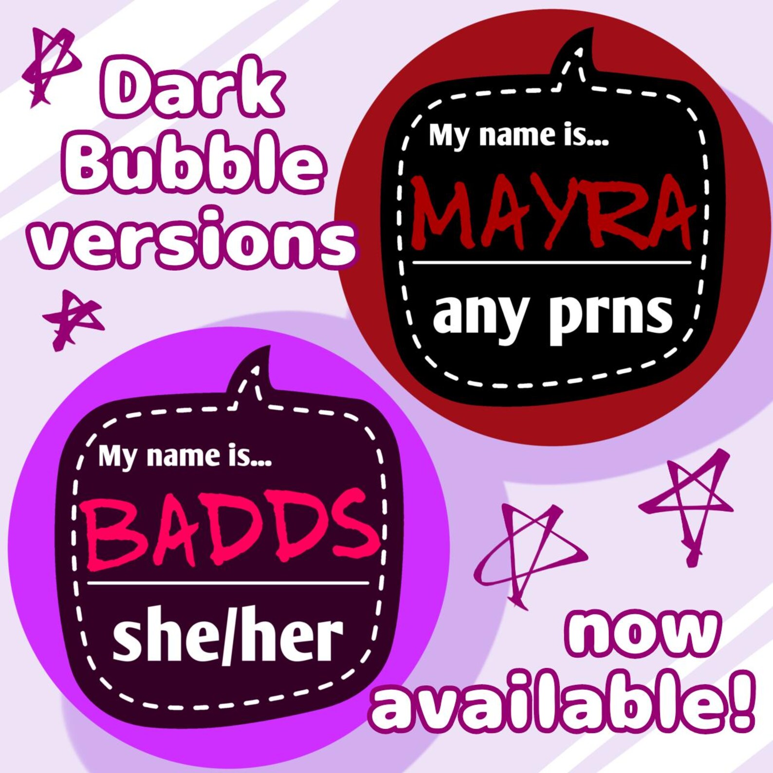 Personalized Name & Pronouns Fronting Pins - Plural Pride Pin-back ...