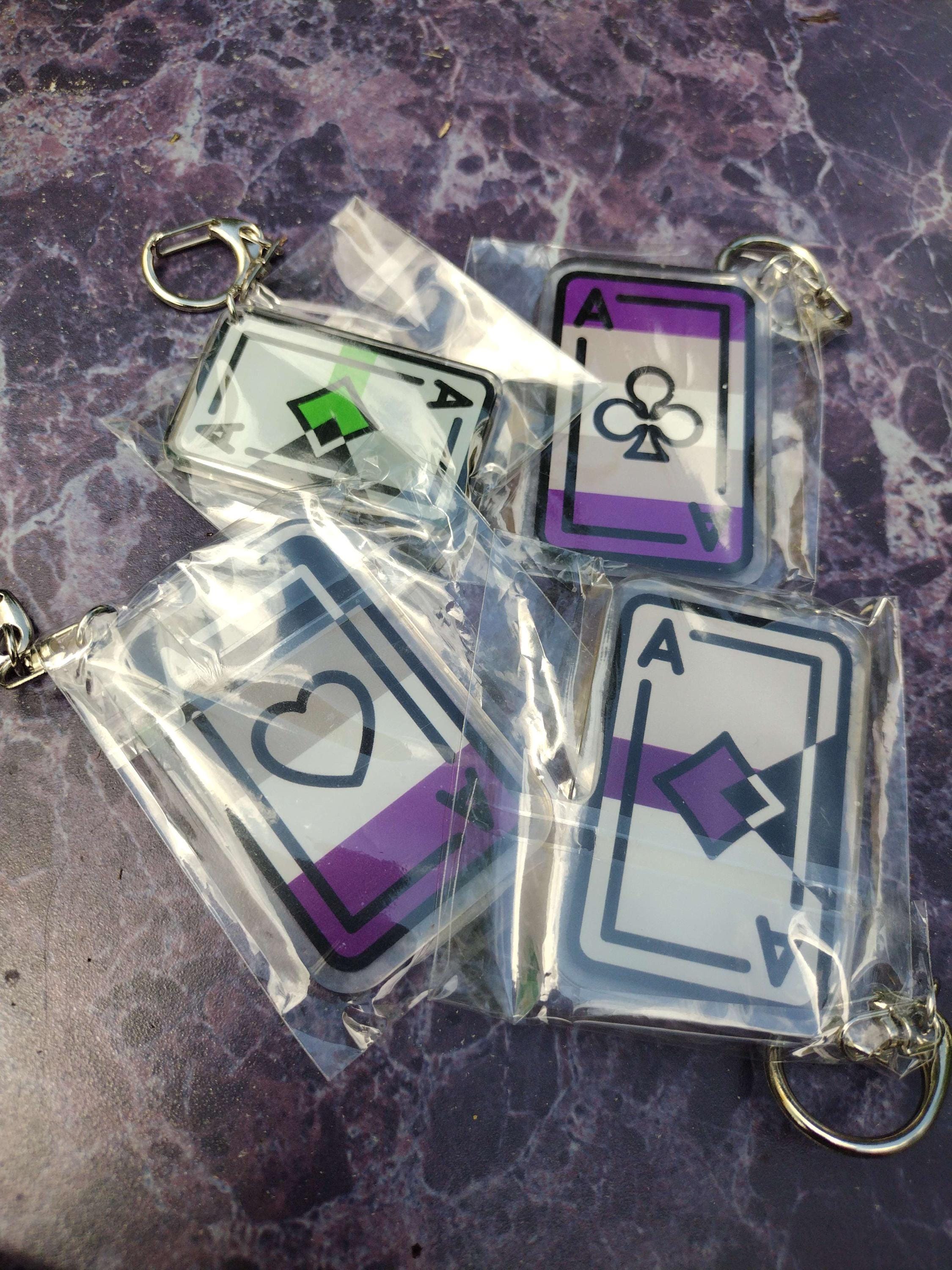 Aro-ace Spectrum Card Suit Pride Flag Keychains + CUSTOM Options - Etsy