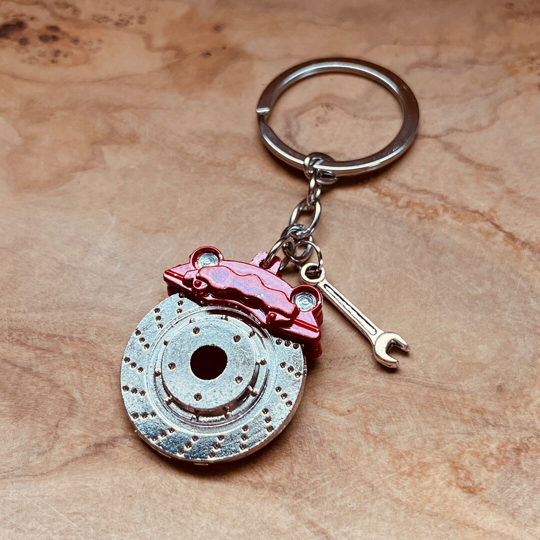 Brake Disc Keychain, Break Caliper and Rotor Keychain, Car Keychain ...