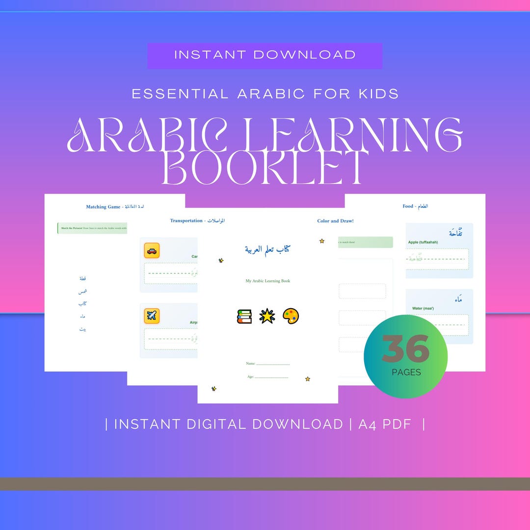 Arabic Learning Book for Kids - Tracing Worksheets, Alphabet & Numbers ...