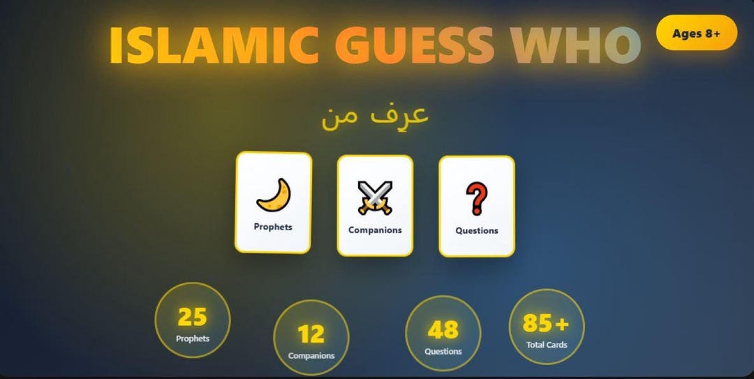 Islamic Board Game Guess Who 25 Prophets Companions Educational Family ...