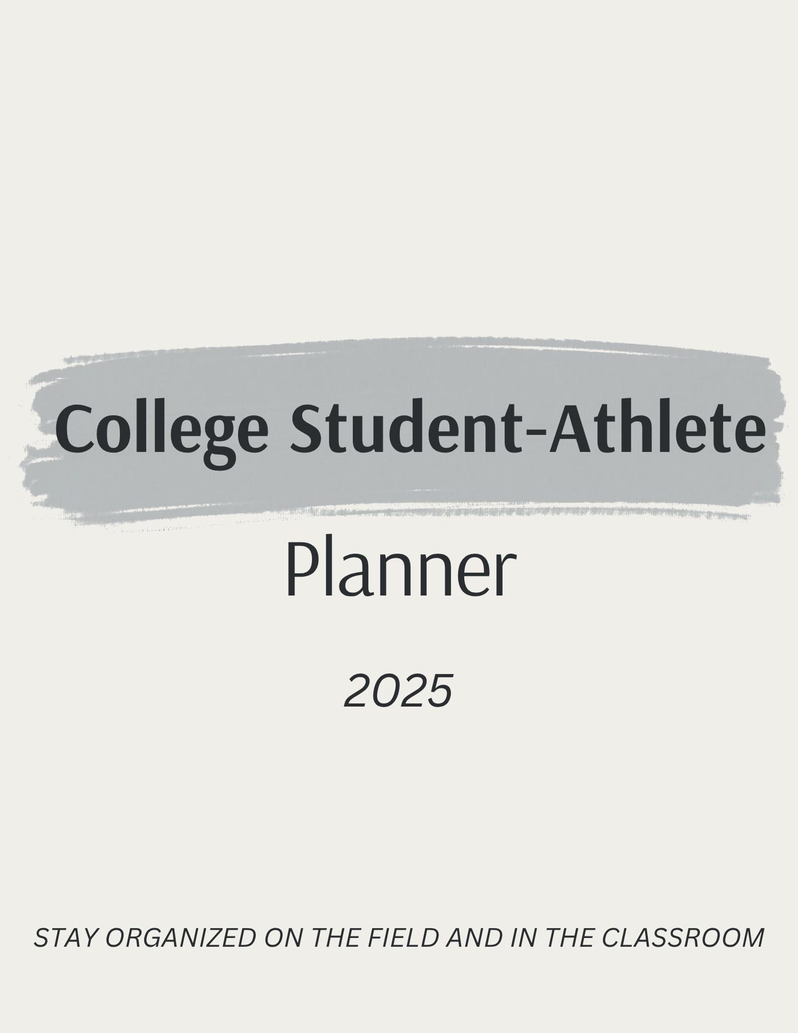 College Student-athlete Planner | Printable PDF for Monthly, Weekly ...