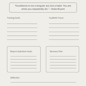 College Student-athlete Planner | Printable PDF for Monthly, Weekly ...