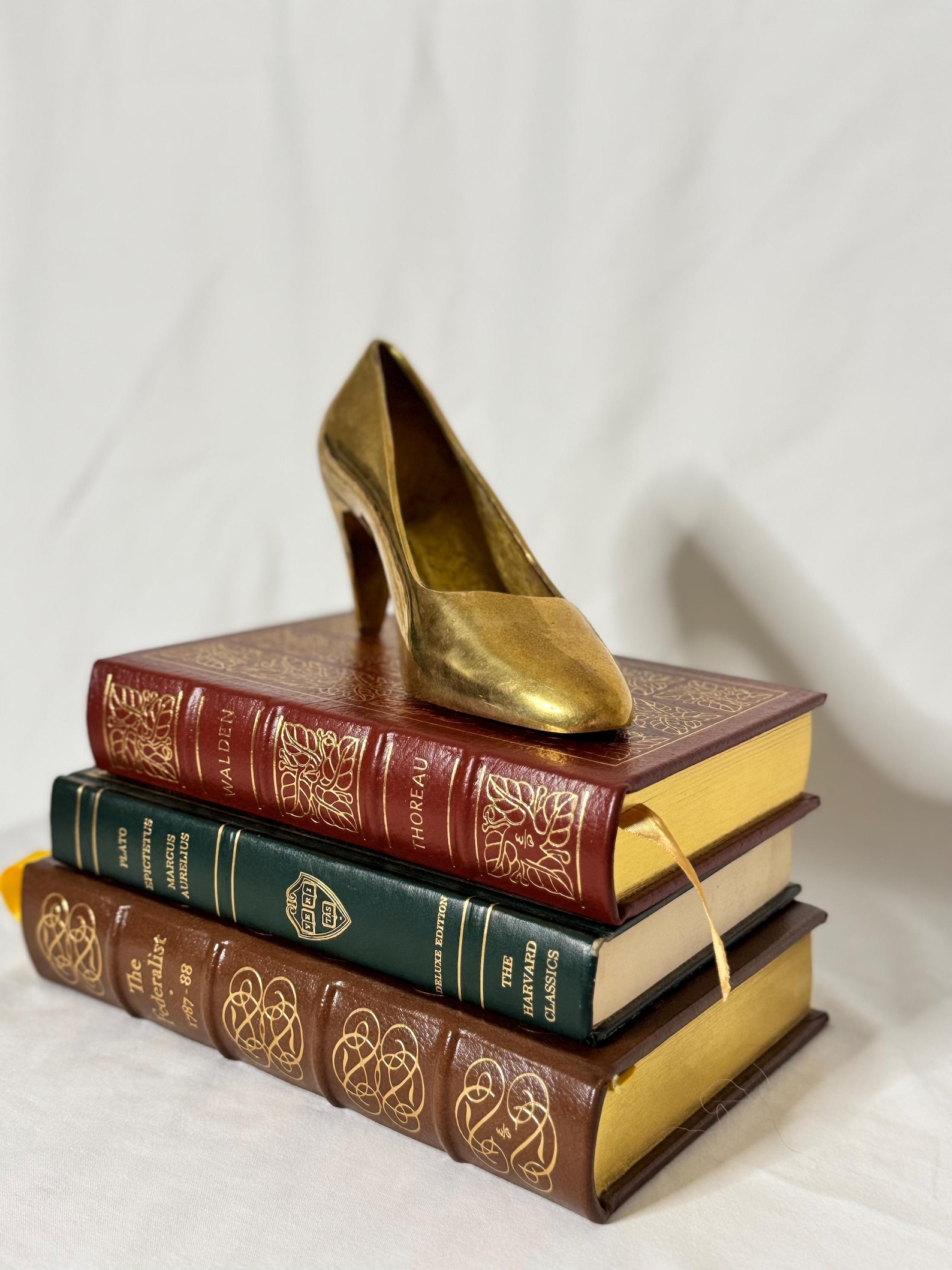 Vintage Solid Brass High Heel Shoe Statue | Glam Stiletto Paperweight ...