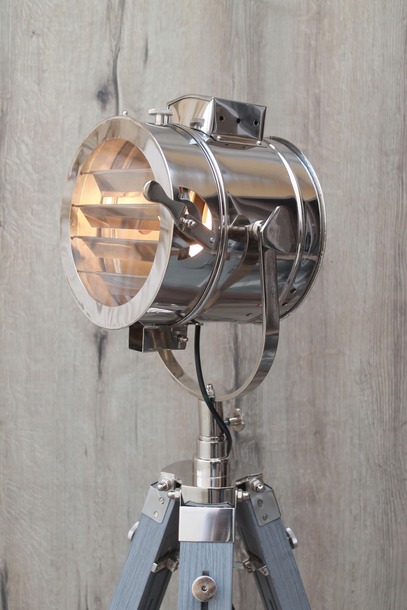 Floor Lamp Vintage Style Shutter Made in Grey Tripod - Etsy