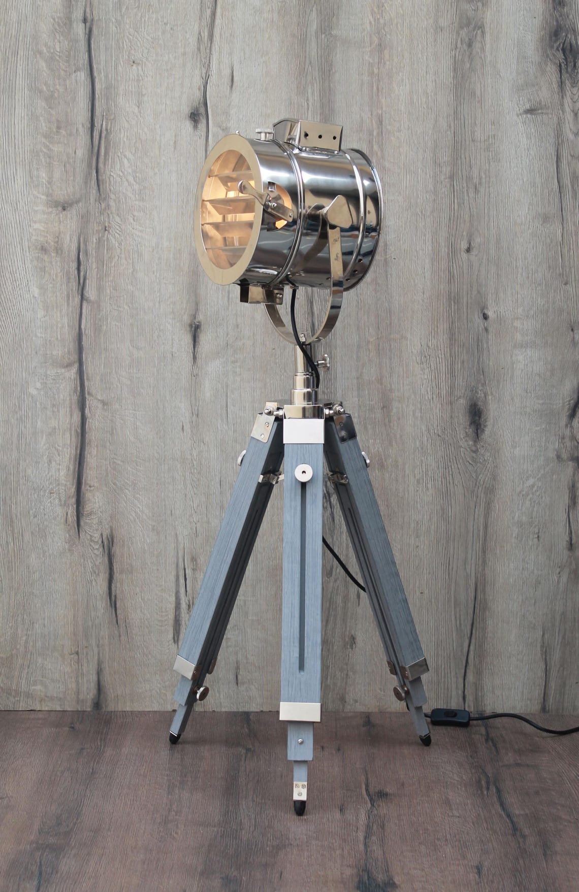 Floor Lamp Vintage Style Shutter Made in Grey Tripod - Etsy