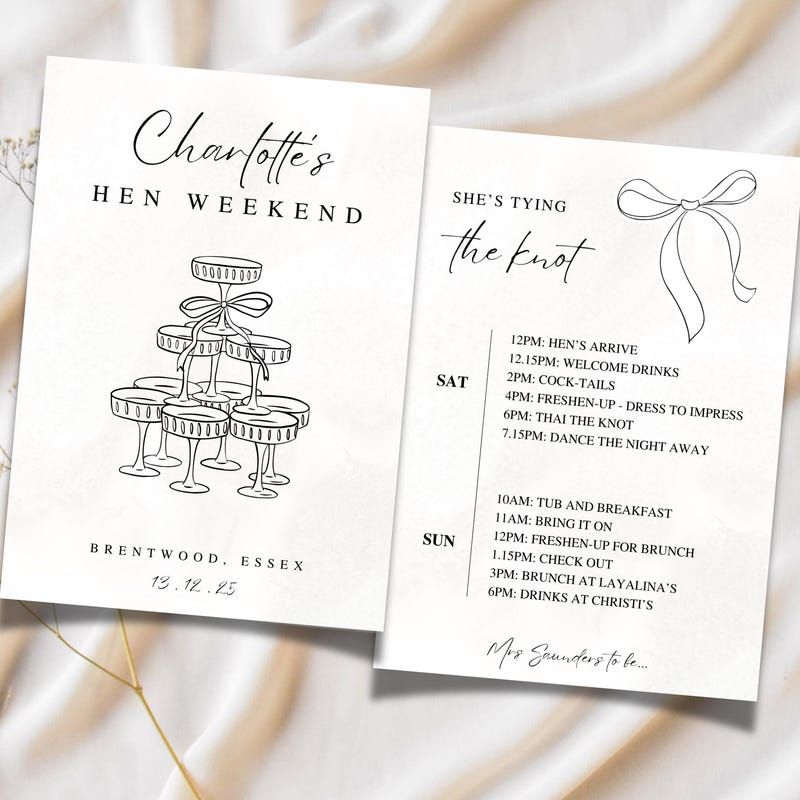 Hen Do Itinerary Template - Etsy UK
