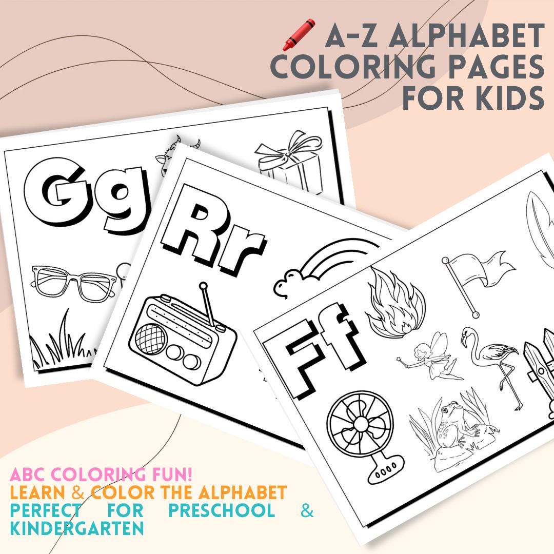ABC Coloring Pages. A-Z Alphabet Coloring Book for Kids .fun Printable ...