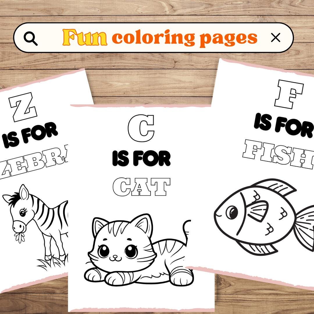 Alphabet Coloring Book A–Z – Printable Letter Worksheets for Kids ...