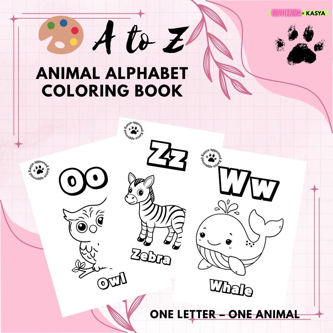 ABC Animal Coloring Book - A to Z Animals | Printable Kids Alphabet ...