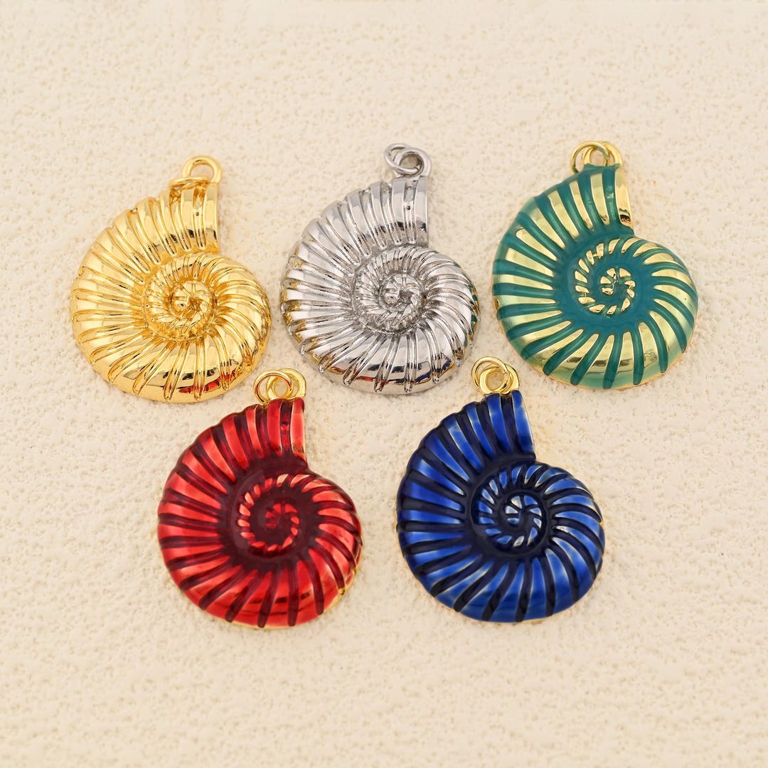 Decorative Swirl Shell Charm With Multitone Enamel Finish Ideal for DIY ...