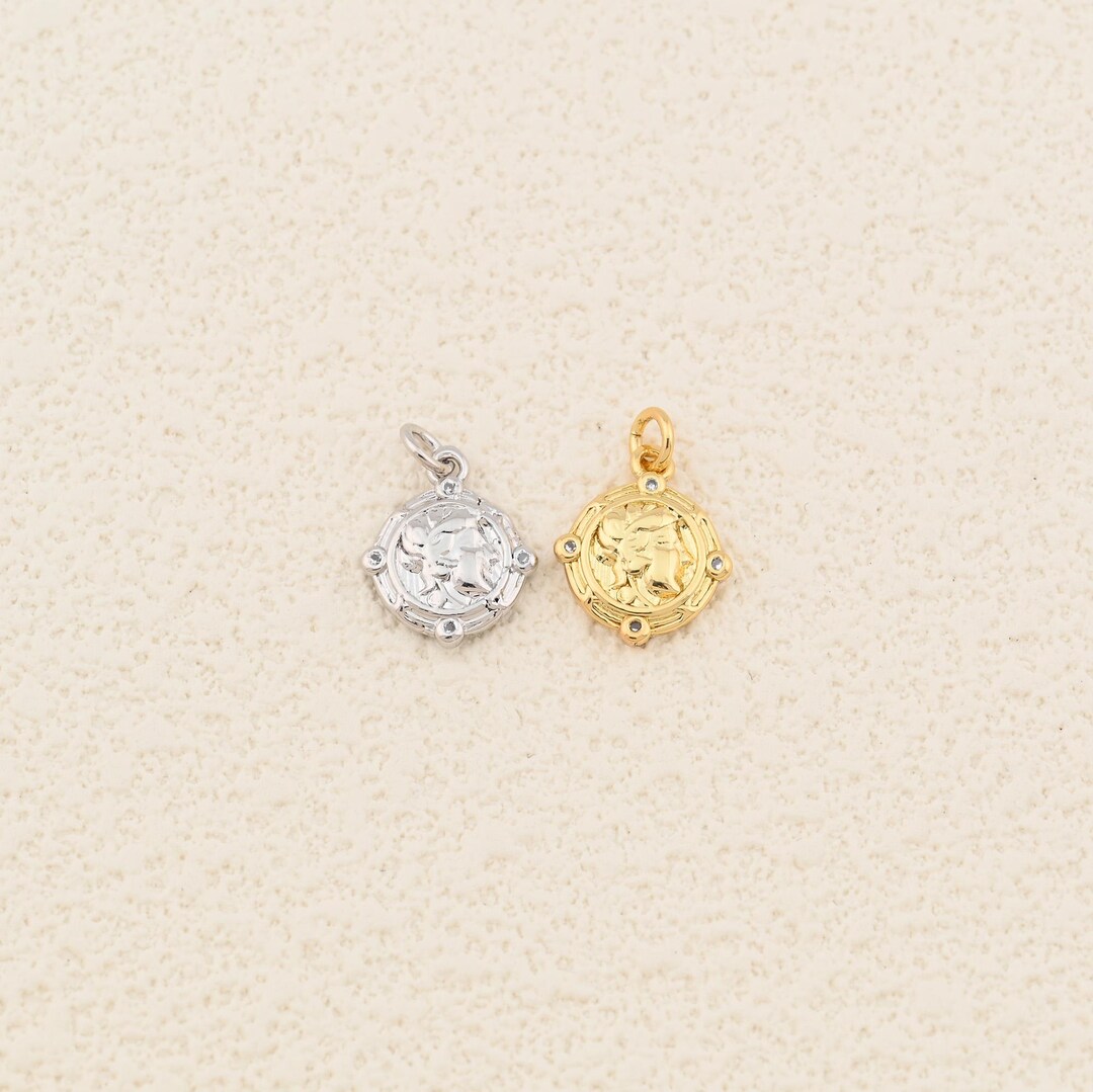 Roman Coin Medallion Pendant in 18K Gold Filled With Antique Style for ...