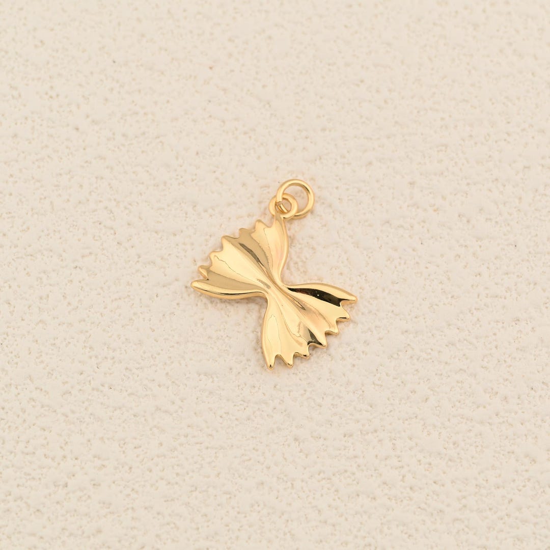 Butterfly Pasta Pendant Featuring Farfalle Noodle Form 18K Gold Plated ...