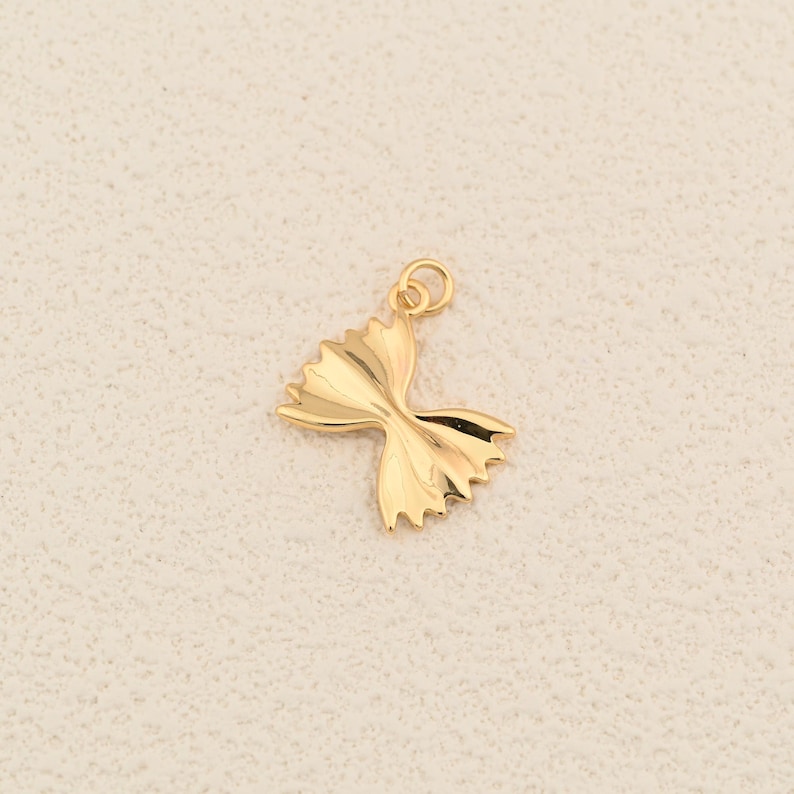 Butterfly Pasta Pendant Featuring Farfalle Noodle Form 18K Gold Plated ...