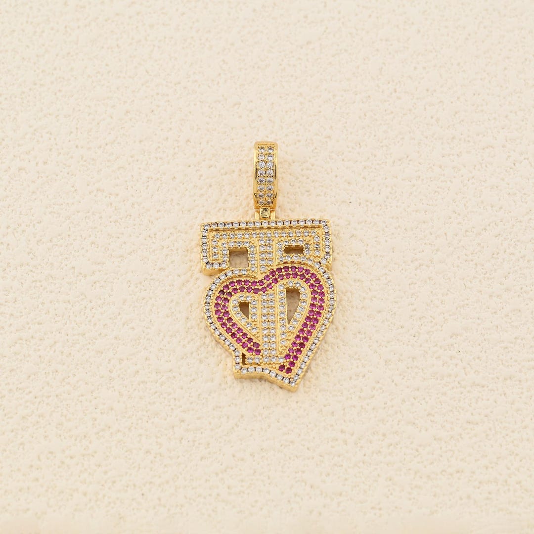 Stylish Hip Hop Inspired Heart Pendant in 18K Gold Filled Finish With ...