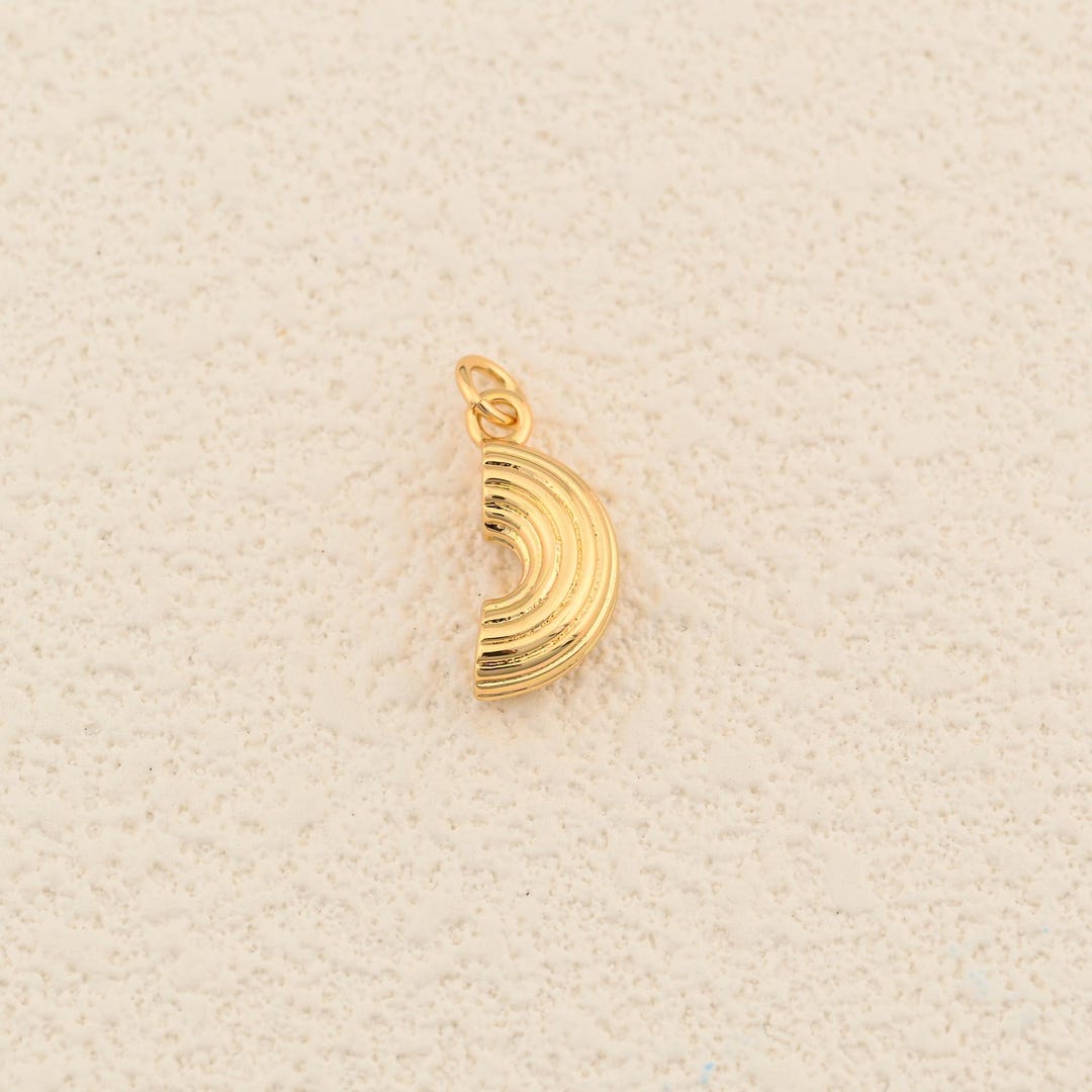 Minimal Pasta Shape Pendant Based on Traditional Macaroni Noodles 18K ...