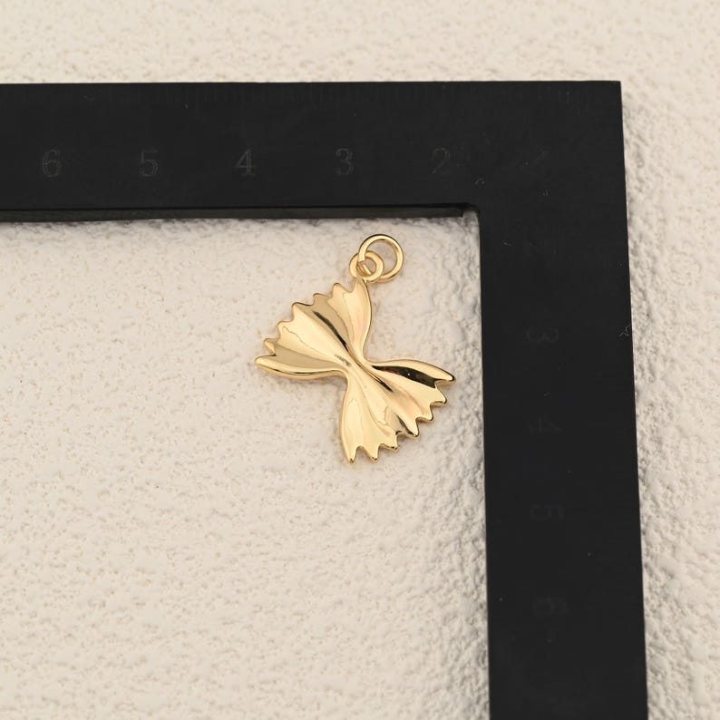 Butterfly Pasta Pendant Featuring Farfalle Noodle Form 18K Gold Plated ...