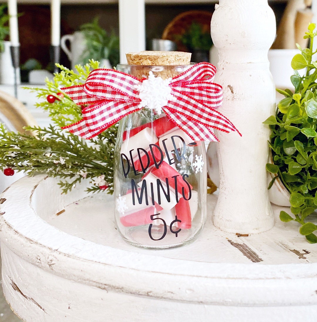 Mini Peppermint Bottle With Faux Peppermints. Christmas - Etsy