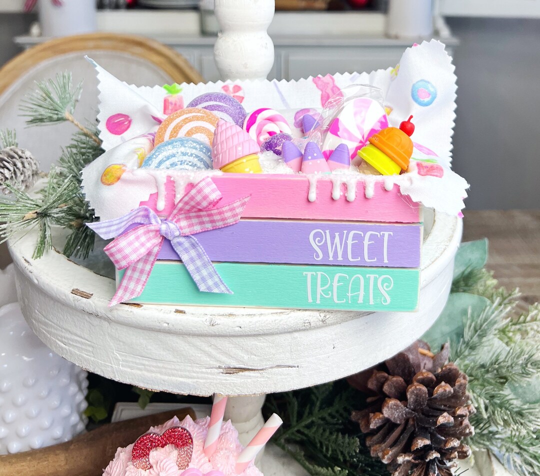 Premade Pastel Candy CRATE Christmas Tray Decor. Full of - Etsy