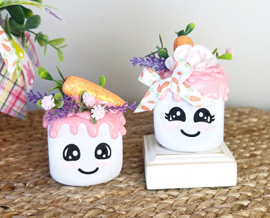 New Set of 2 Marshmallow TEENS FLORAL CARROT Marshmallow Cuties for ...