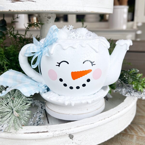Snowman Teapot - Etsy