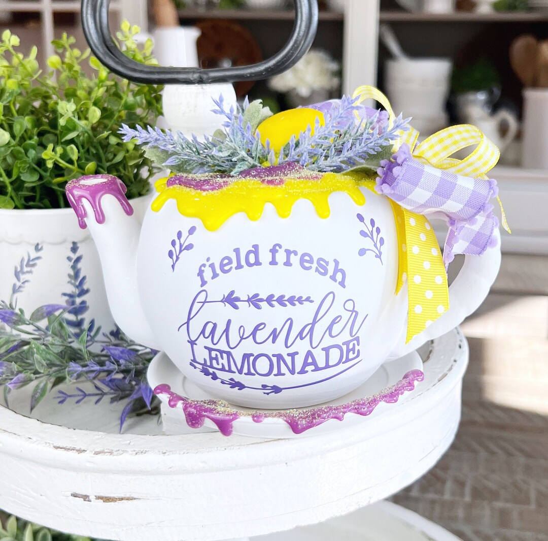 Lavender LEMONADE Teapot. Lavender Decor for Tiered Tray. *extra ...