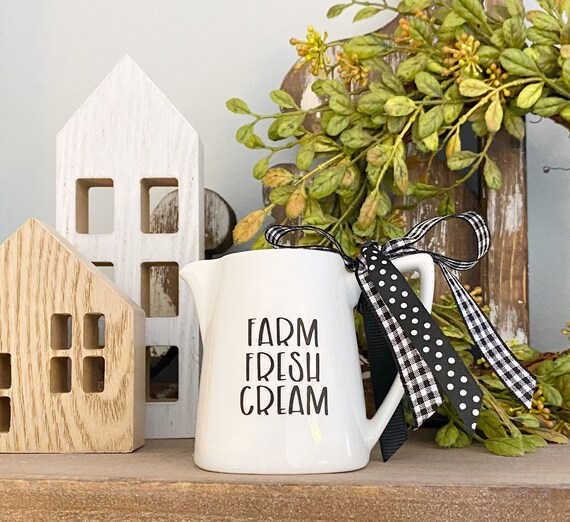 Mini Creamer. FARM FRESH CREAM White Mini Pitcher. Tiered | Etsy