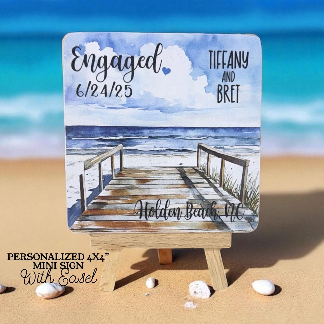 Personalized MINI Engagement Sign With Easel. Engagement Gift. Romantic ...
