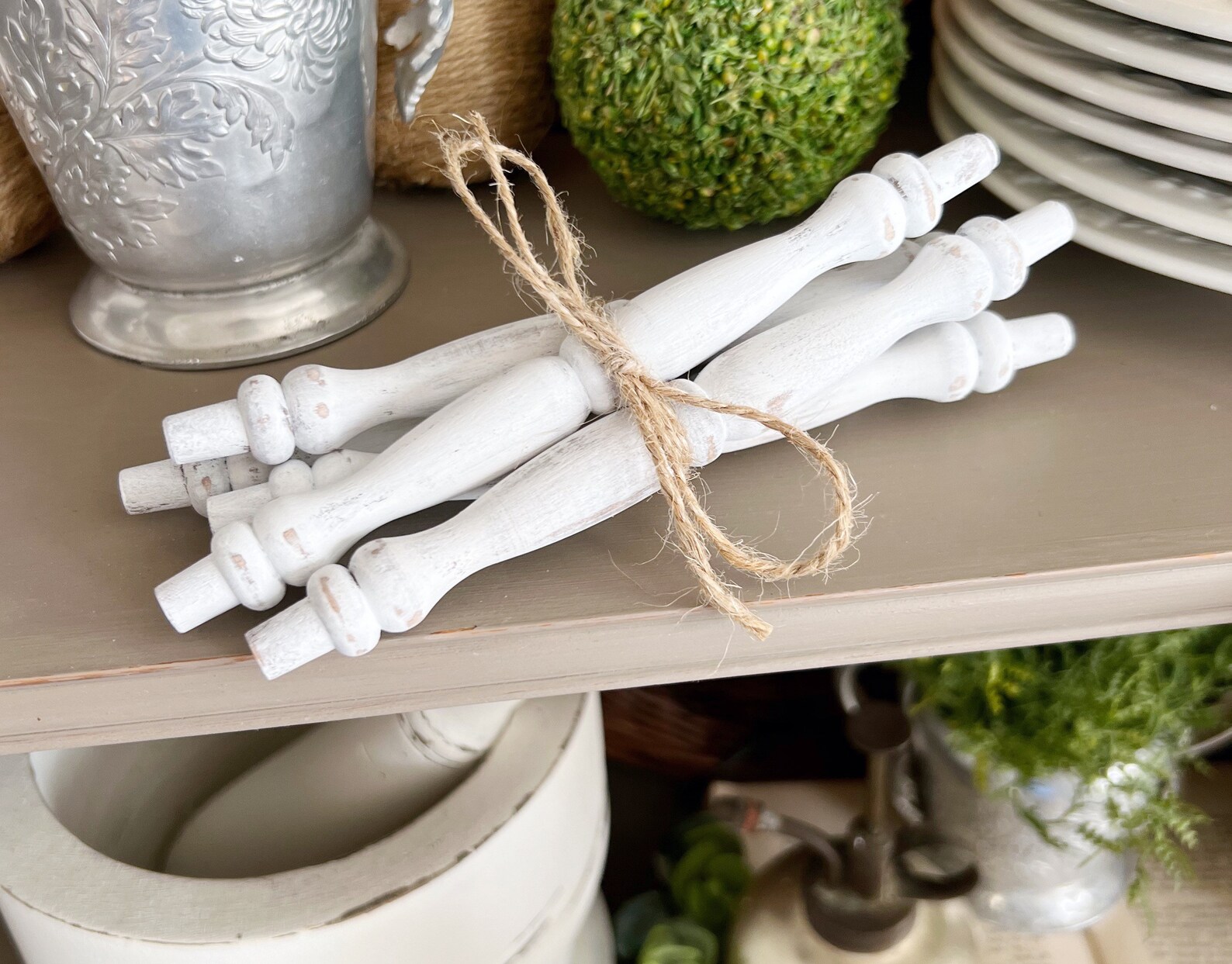 Mini SPINDLES set of 5 TINY Distressed White 6 Long - Etsy