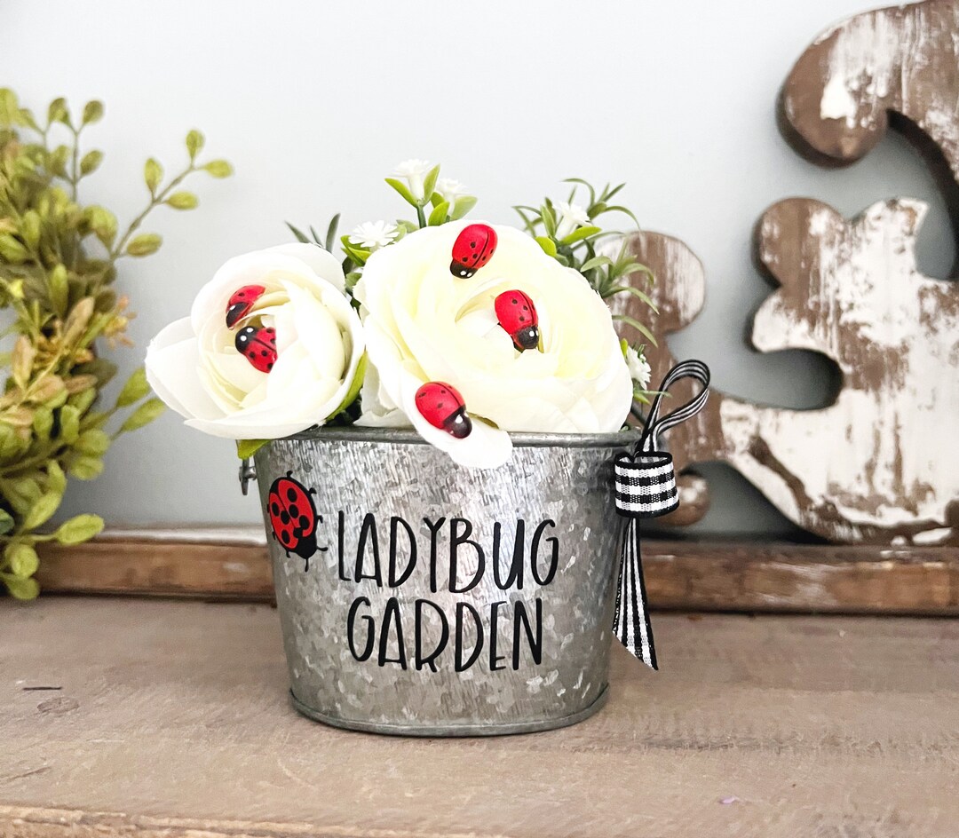 Mini LADYBUG Garden Tub. Galvanized Tub. Ladybug Tray Decor. - Etsy