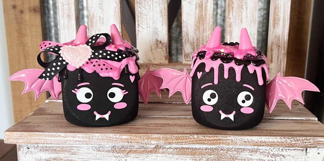 Set of 2 Marshmallow Sweeties Devilish BATS Marshmallow Cuties for ...