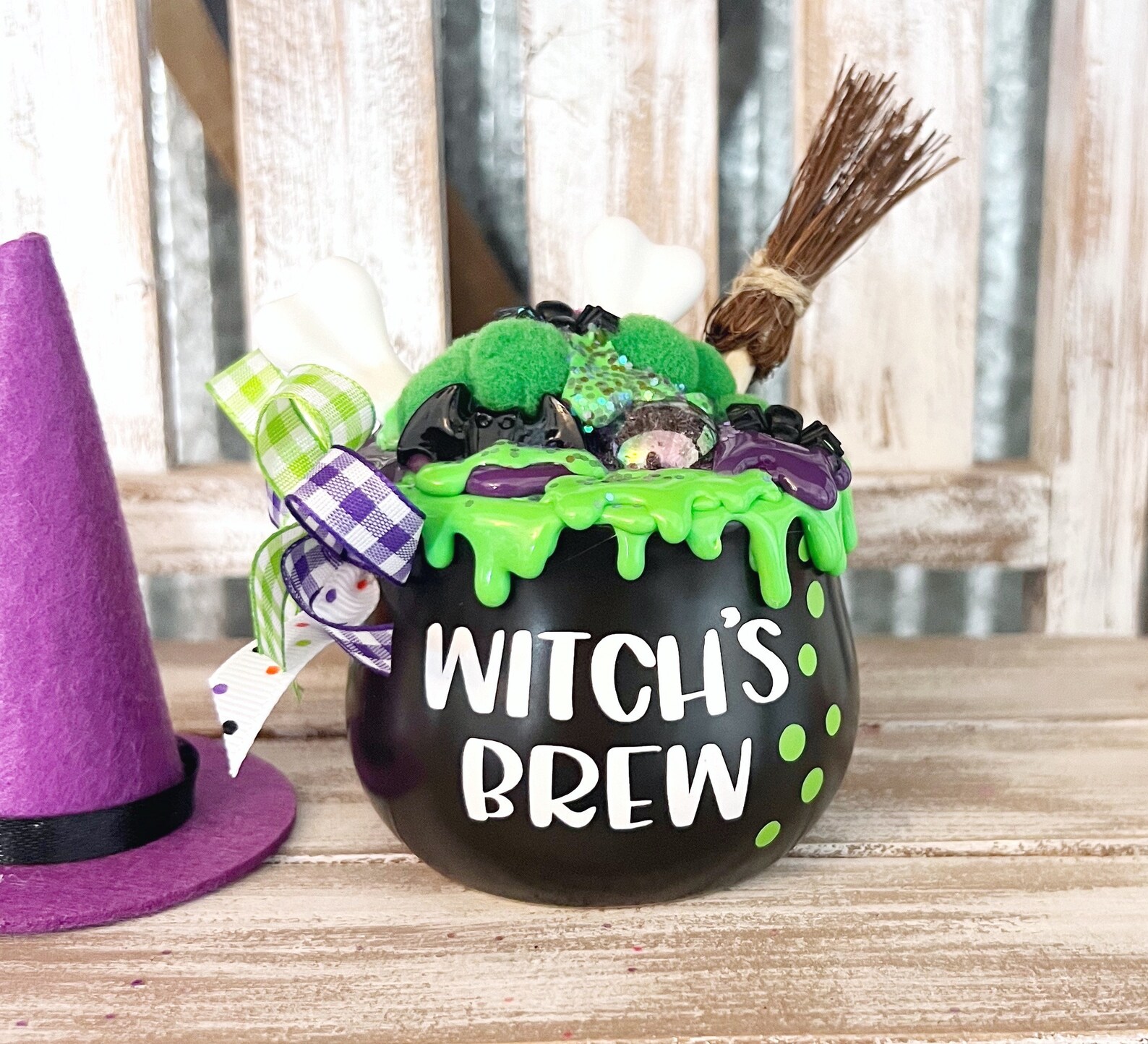 New Witchs Brew Cauldron. Witches Brew Pot. Ceramic. Halloween Tiered ...