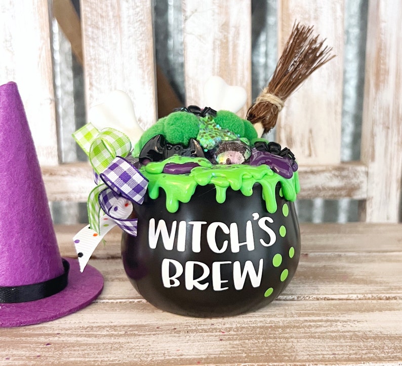 New Witchs Brew Cauldron. Witches Brew Pot. Ceramic. Halloween Tiered ...