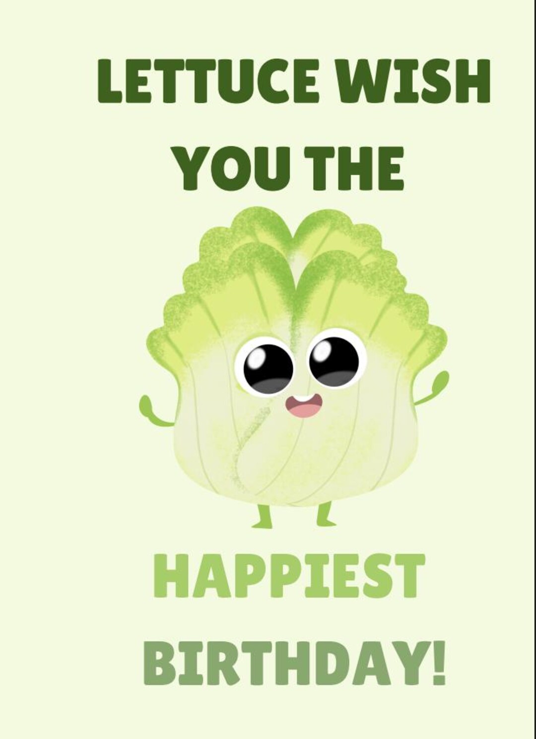 Lettuce Wish You the Happiest Birthday Card! - Etsy