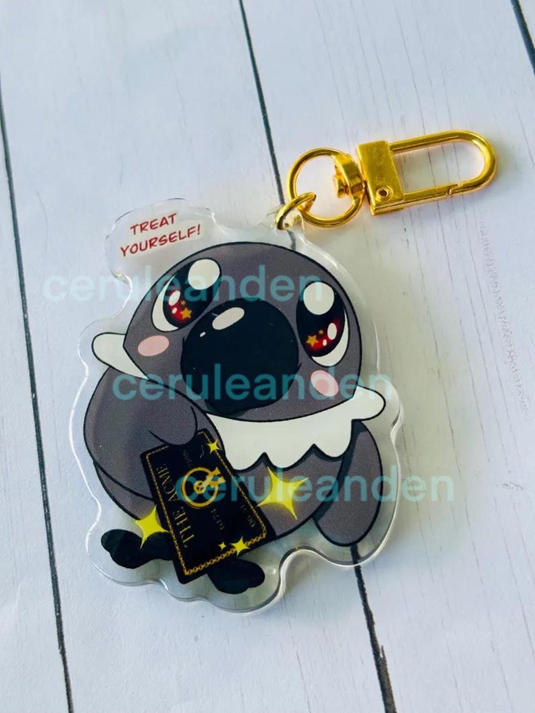 Treat Yourself Crow || Acrylic Keychain With Front Side Epoxy - Etsy