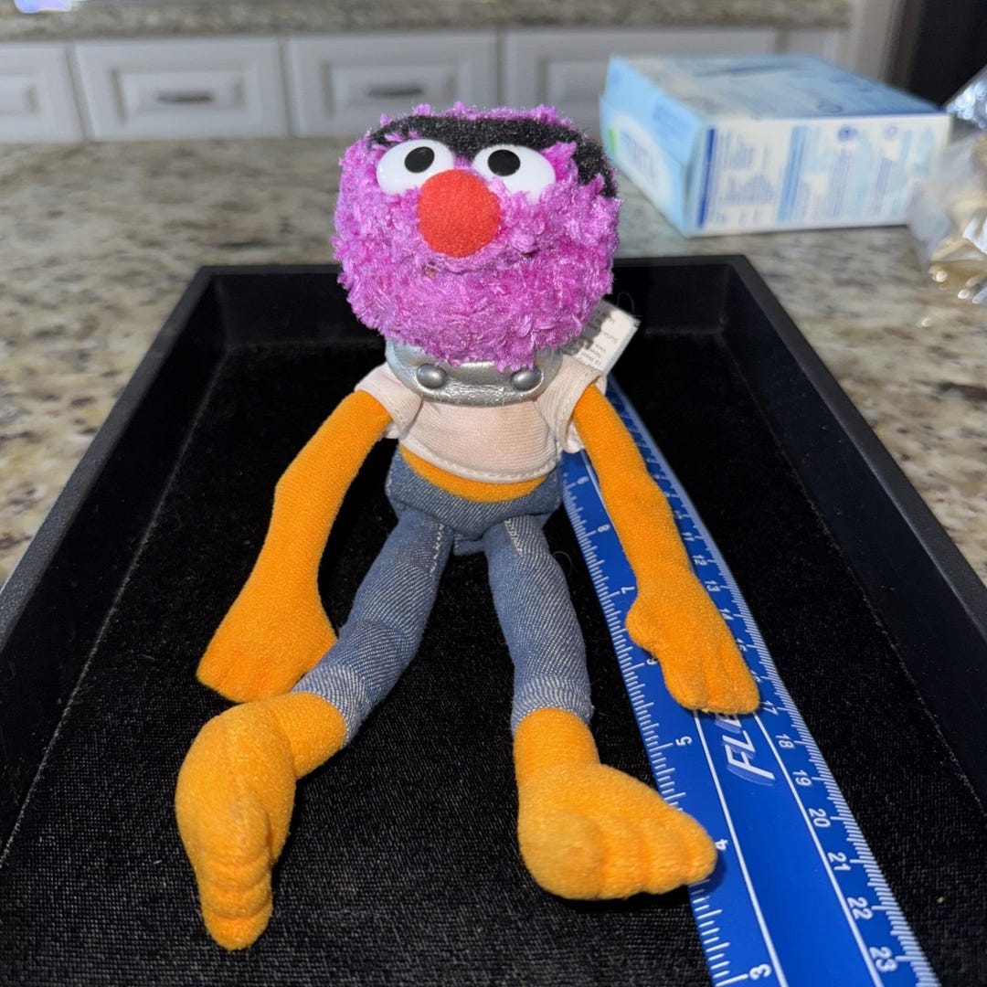 Muppets Mayhem Drummer Animal 9" Plush Bean Bag Stuffed Toy Vintage ...