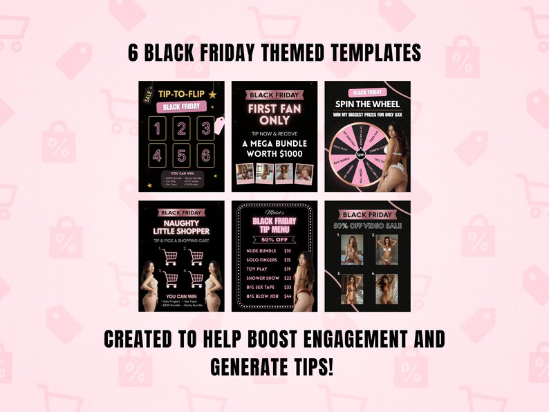 Black Friday Onlyfans Tip Games: Themed Canva Templates for Fansly ...