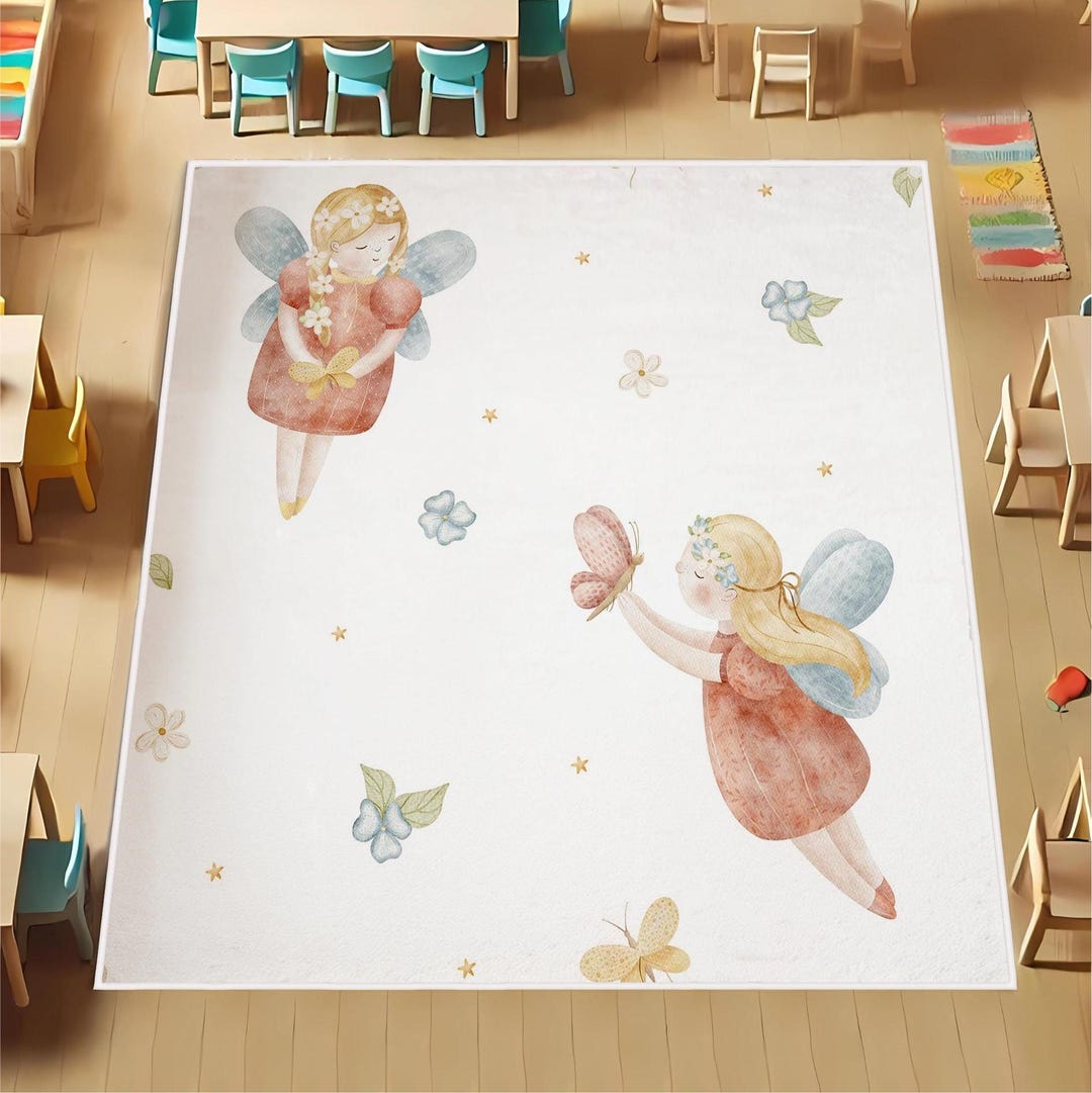 Fairy Girl Nursery Rug, Handmade Birthday Gifts,fairy Girl Nursery Rug ...