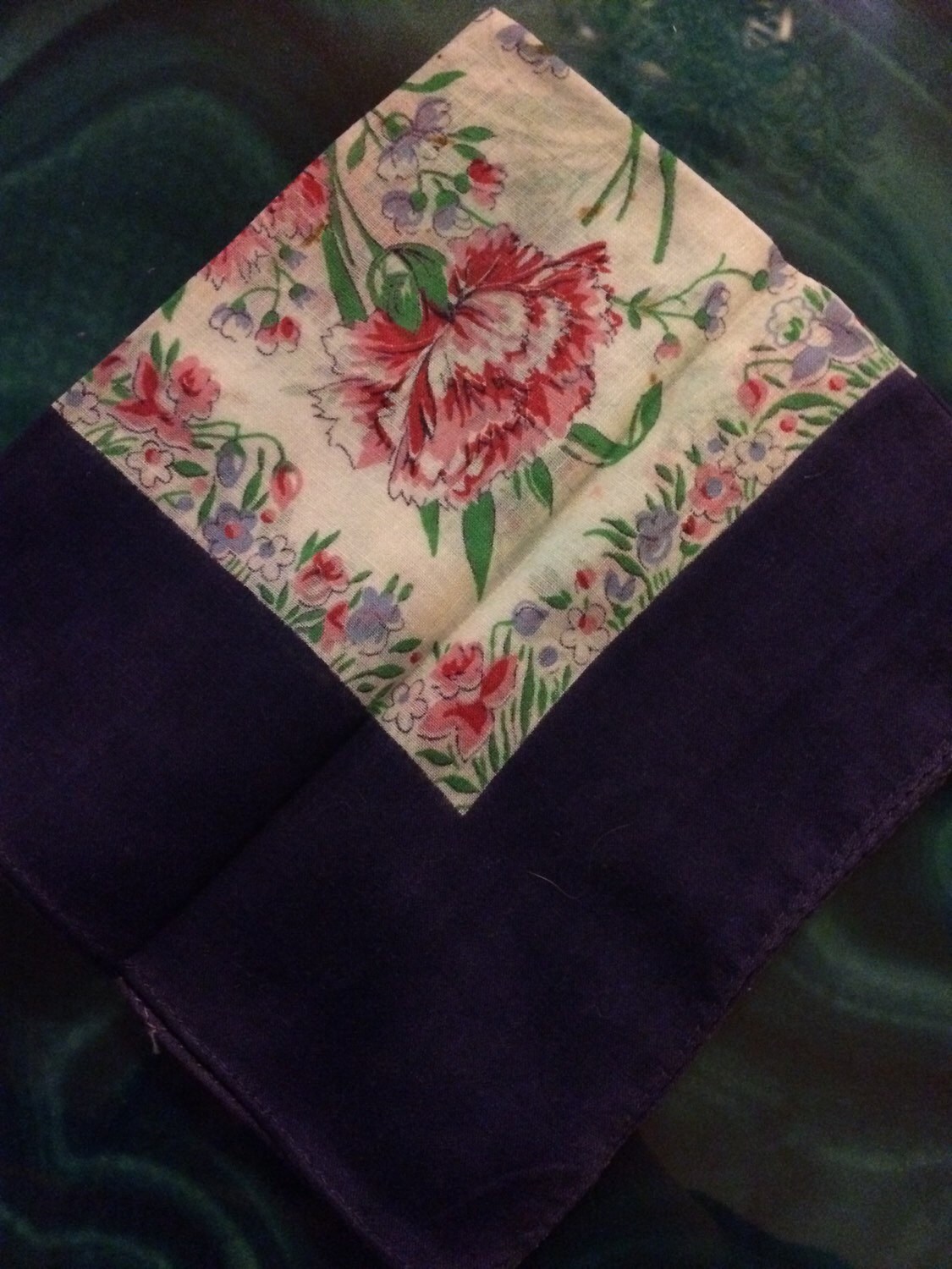 Vintage Flower Handkerchief. Pink Flower Hankie. Flower Handkerchief ...