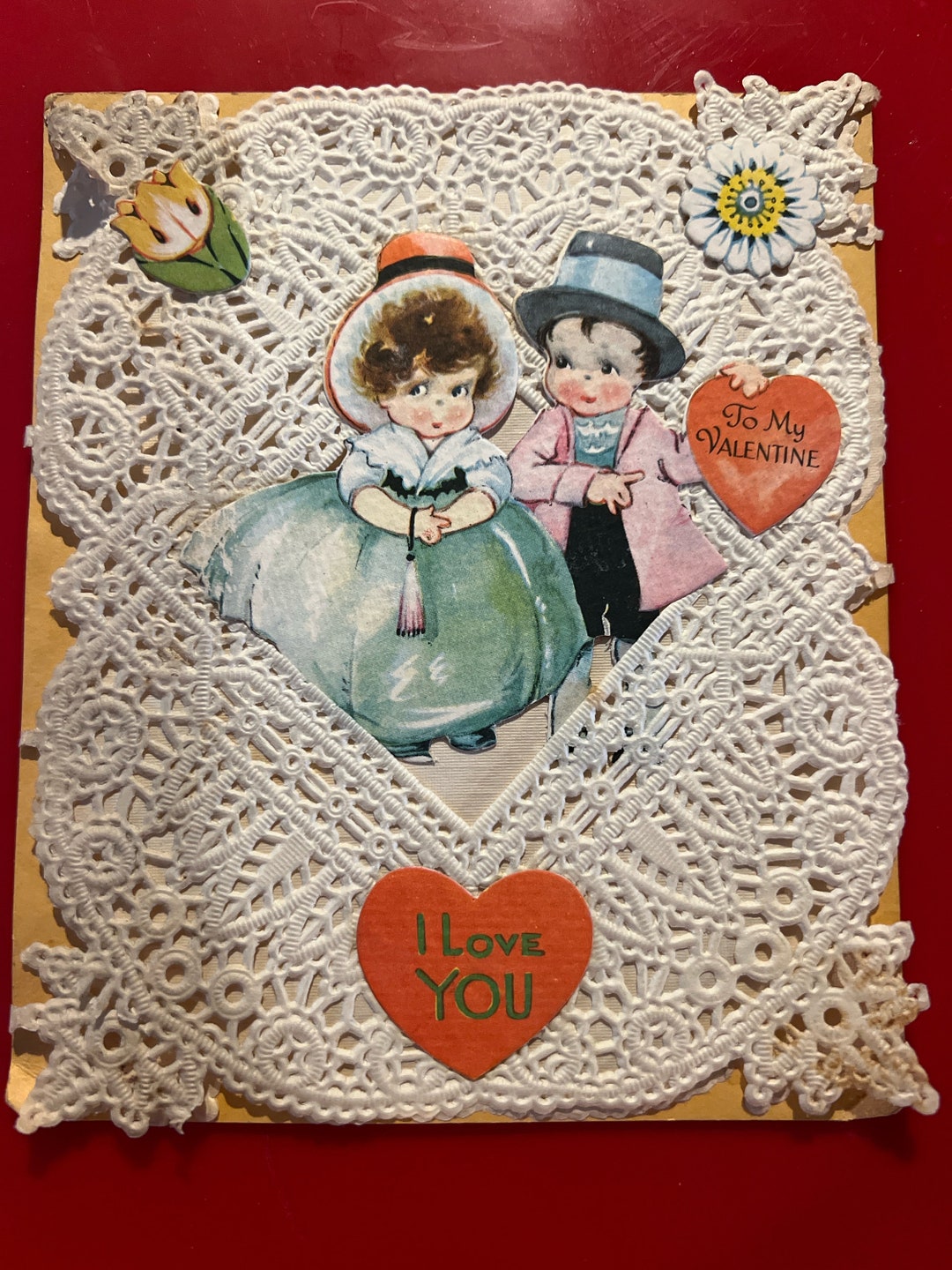Victorian Paper Lace Happy Valentines Day Card, Distressed - Etsy