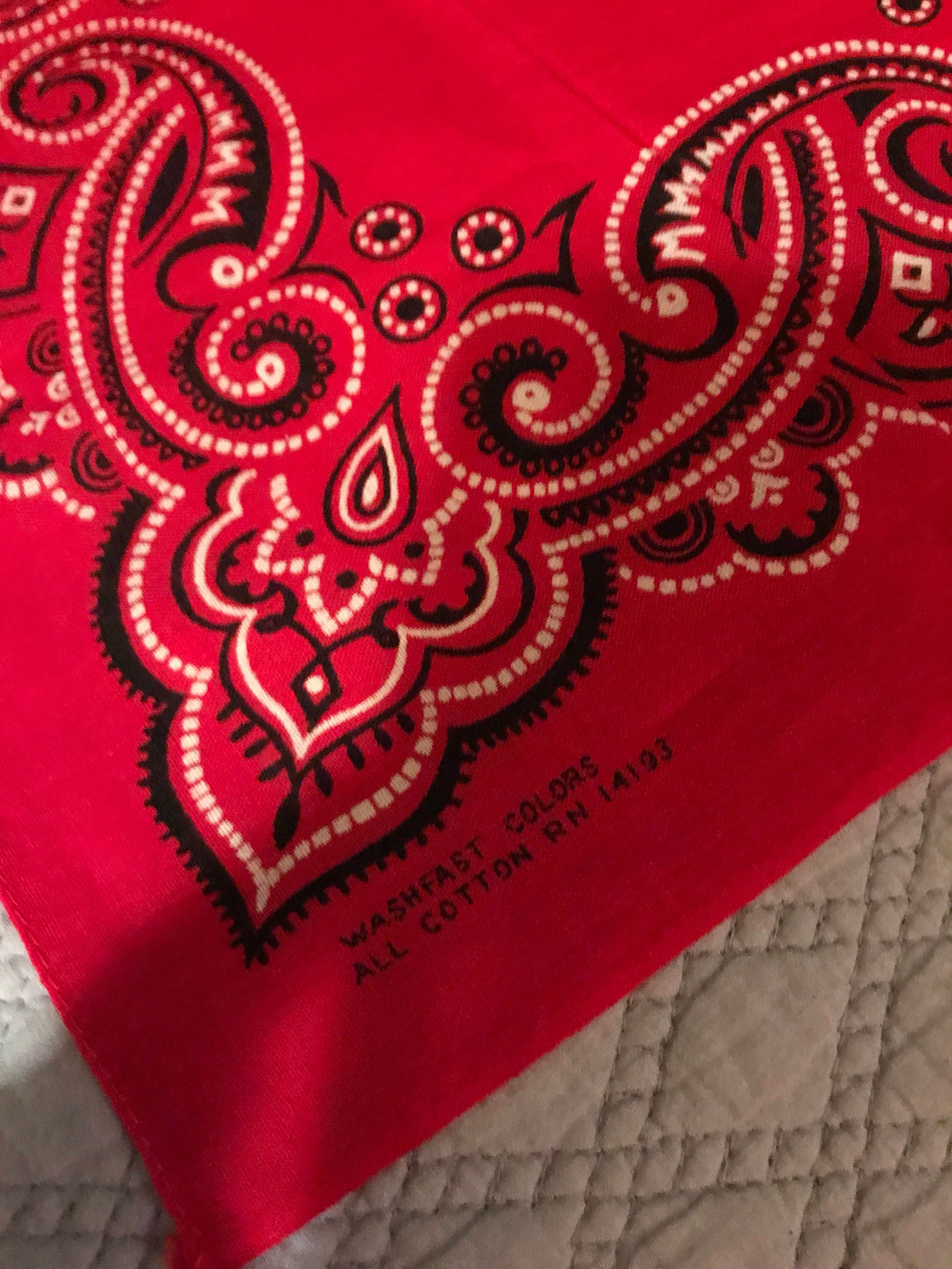 Vintage Bandana. Red Bandana. Vintage Washfast Bandana. 80s Red Bandana.